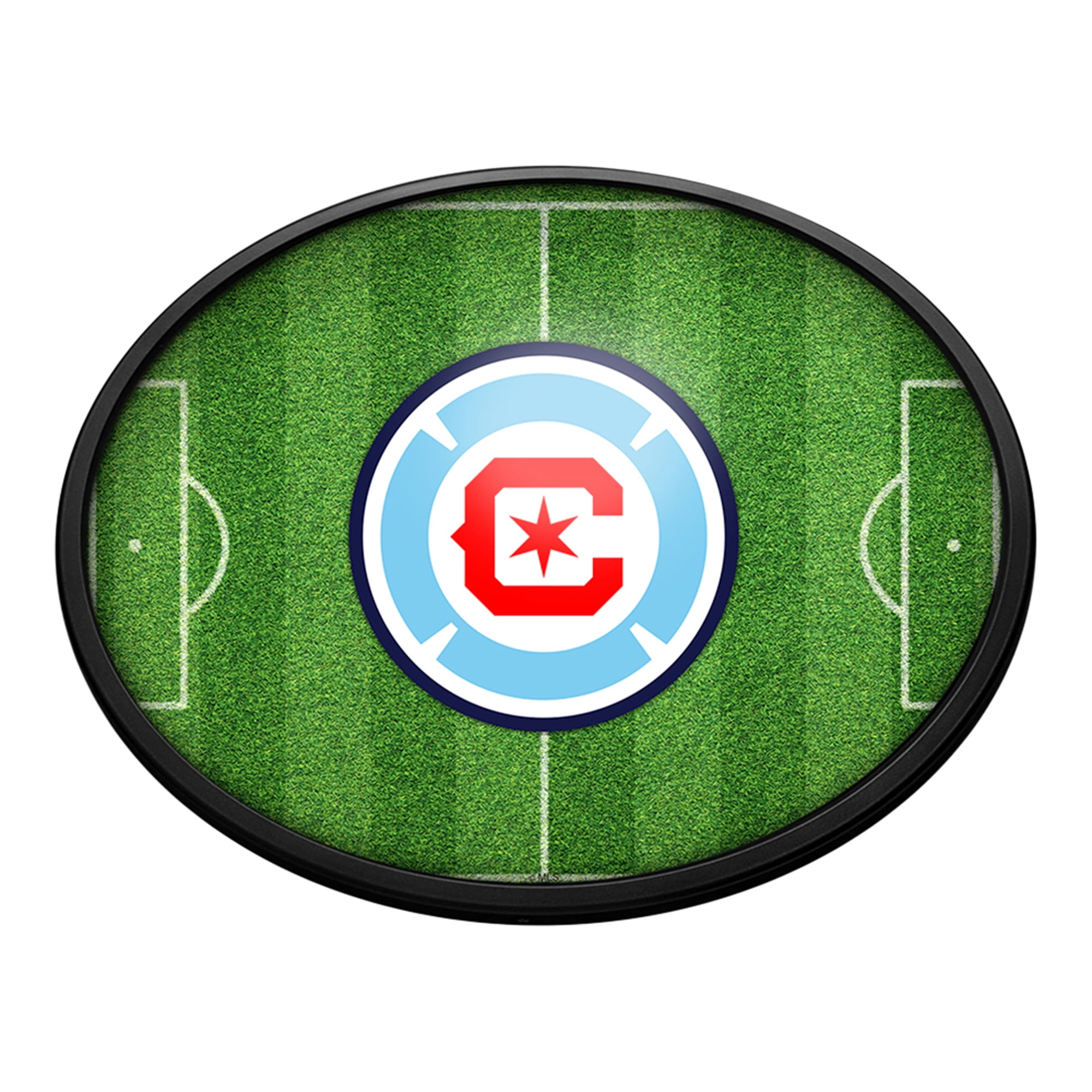 Chicago Fire 18'' x 14'' Slimline Illuminated Field Oval Wall Sign ...