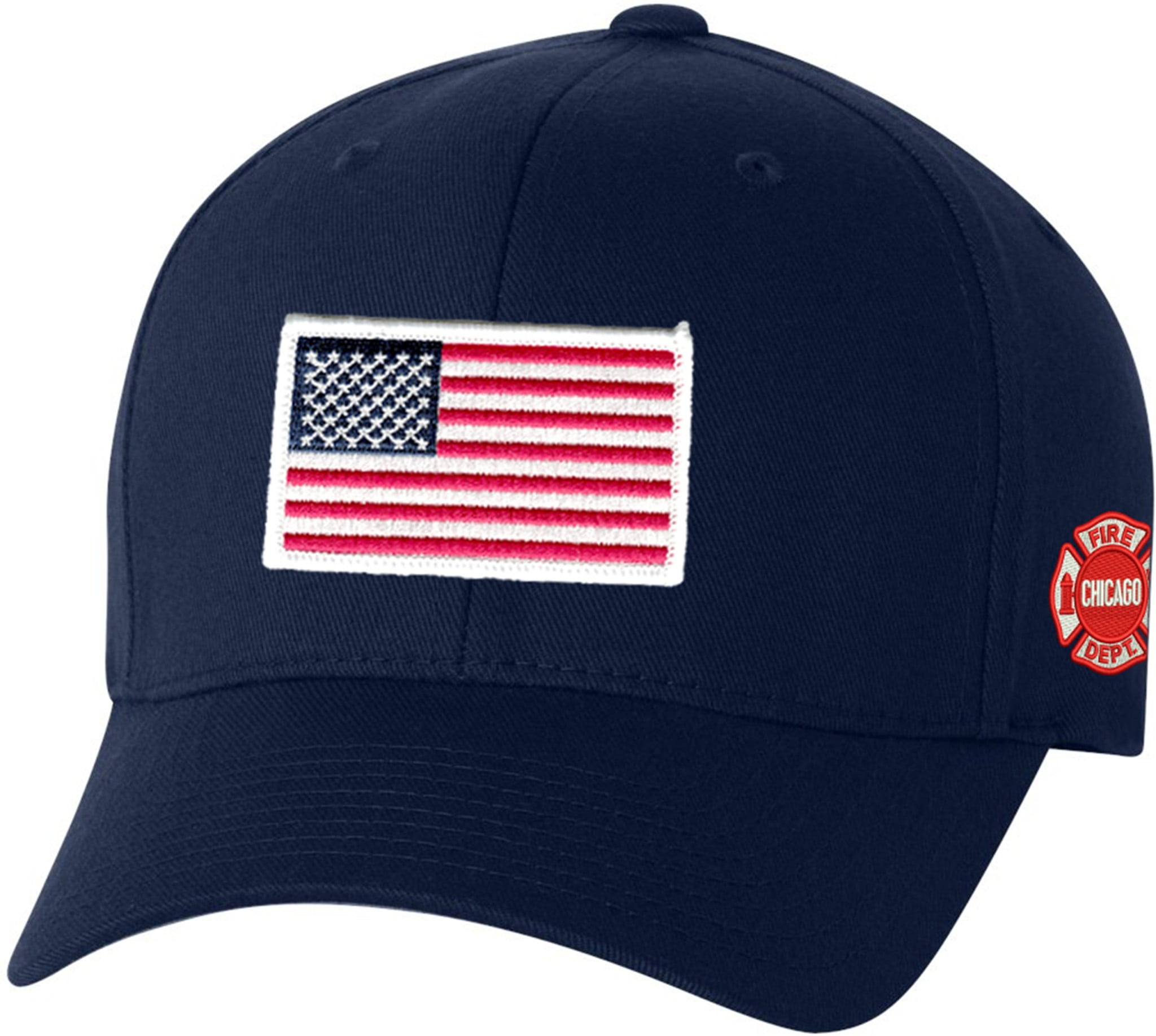 Chicago Fire Department Hat Adjustable American Flag - Walmart.com