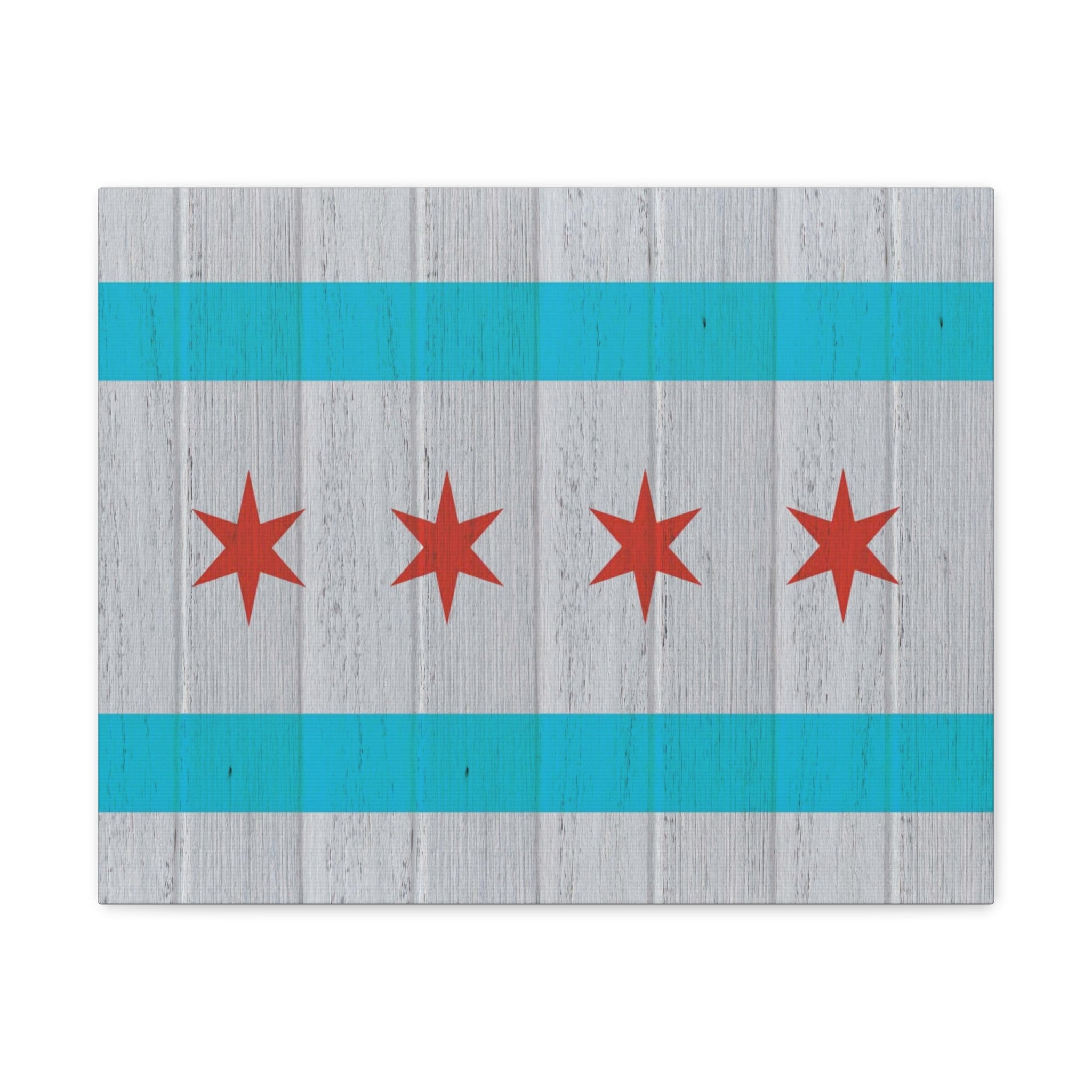 Chicago Flag Distressed Wood Look Canvas Wall Art for Home Decor Ready ...