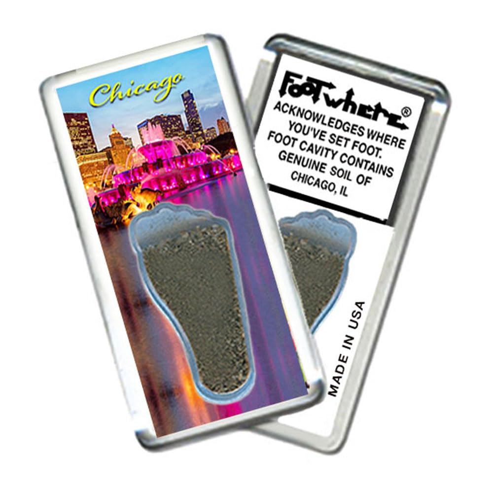Chicago FootWhere® Souvenir Magnet. (CH203 - PM Fountain) Authentic ...