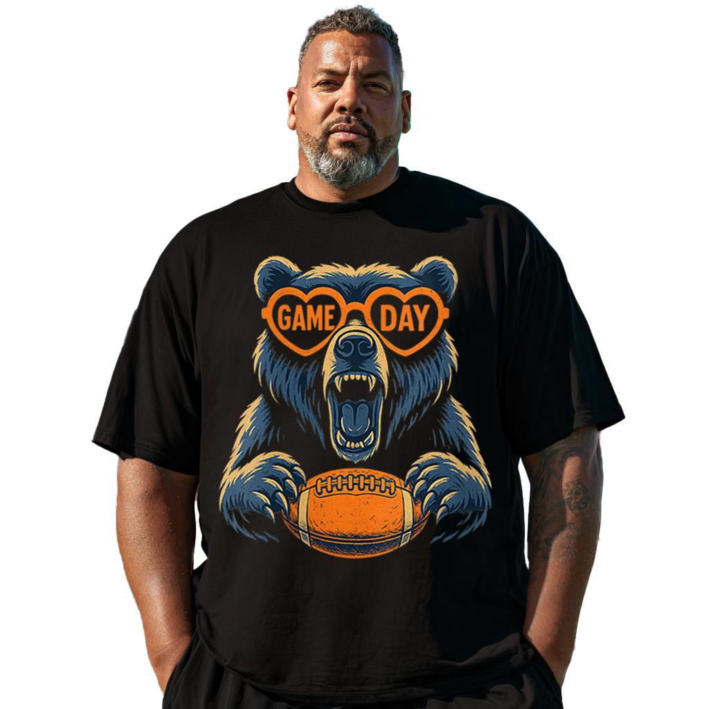 Chicago Football Bear Game Day Shirt Men Big and Tall T Shirts Graphic ...