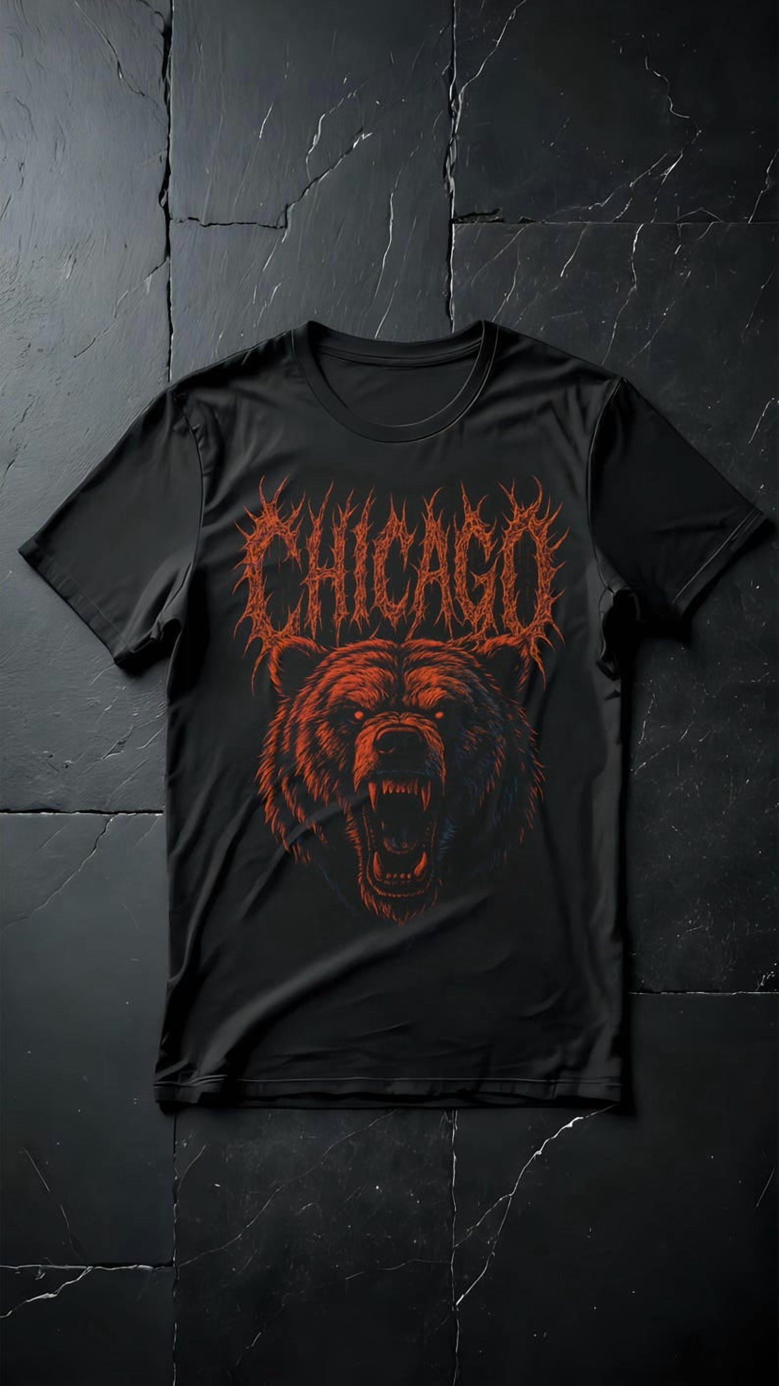 Chicago Football Bear Metal Band Unisex T-Shirt,Chicago Pro Football T ...