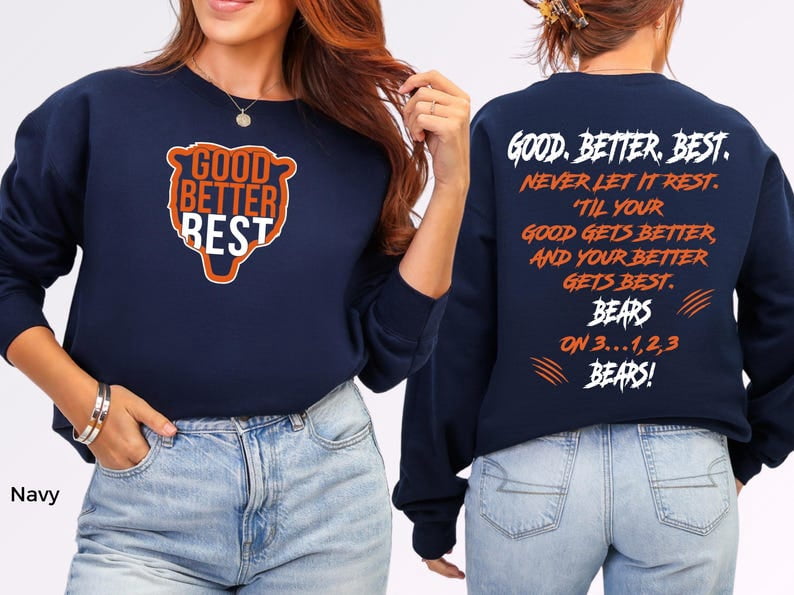 Chicago Football Good SweatShirt 2 Sided Bear Down Sweatshirts Chicago ...