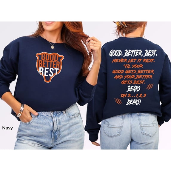 Chicago Football Good SweatShirt 2 Sided Bear Down Sweatshirts Chicago ...