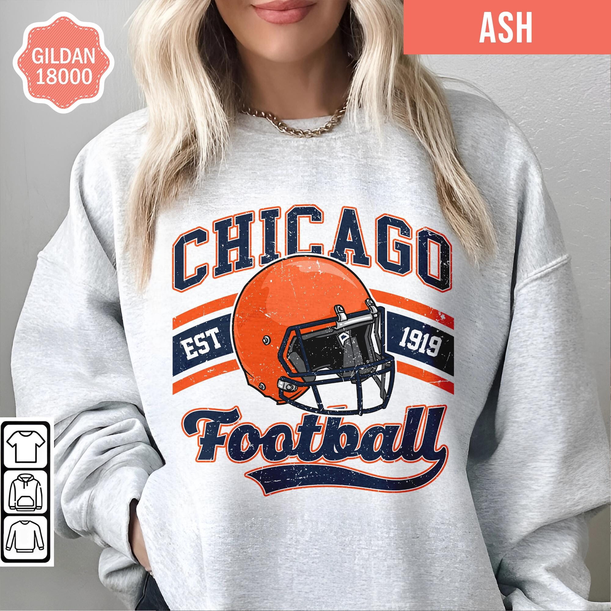 Chicago Football Style T-shirt Retro Chicago Football ShirtSweater ...