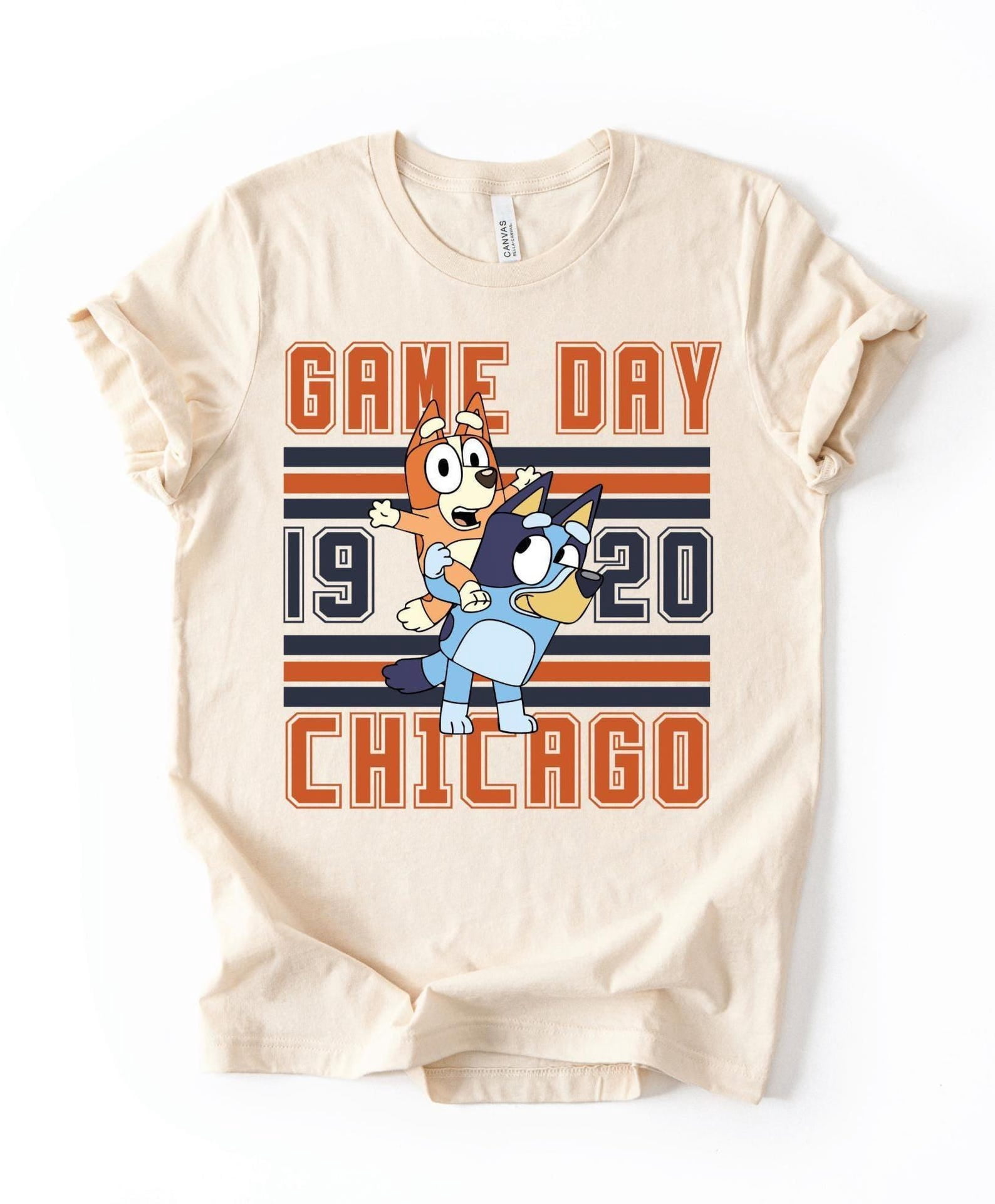 Chicago Football T-Shirt – Blue Dog and Bongo Football T-shirt – Game ...