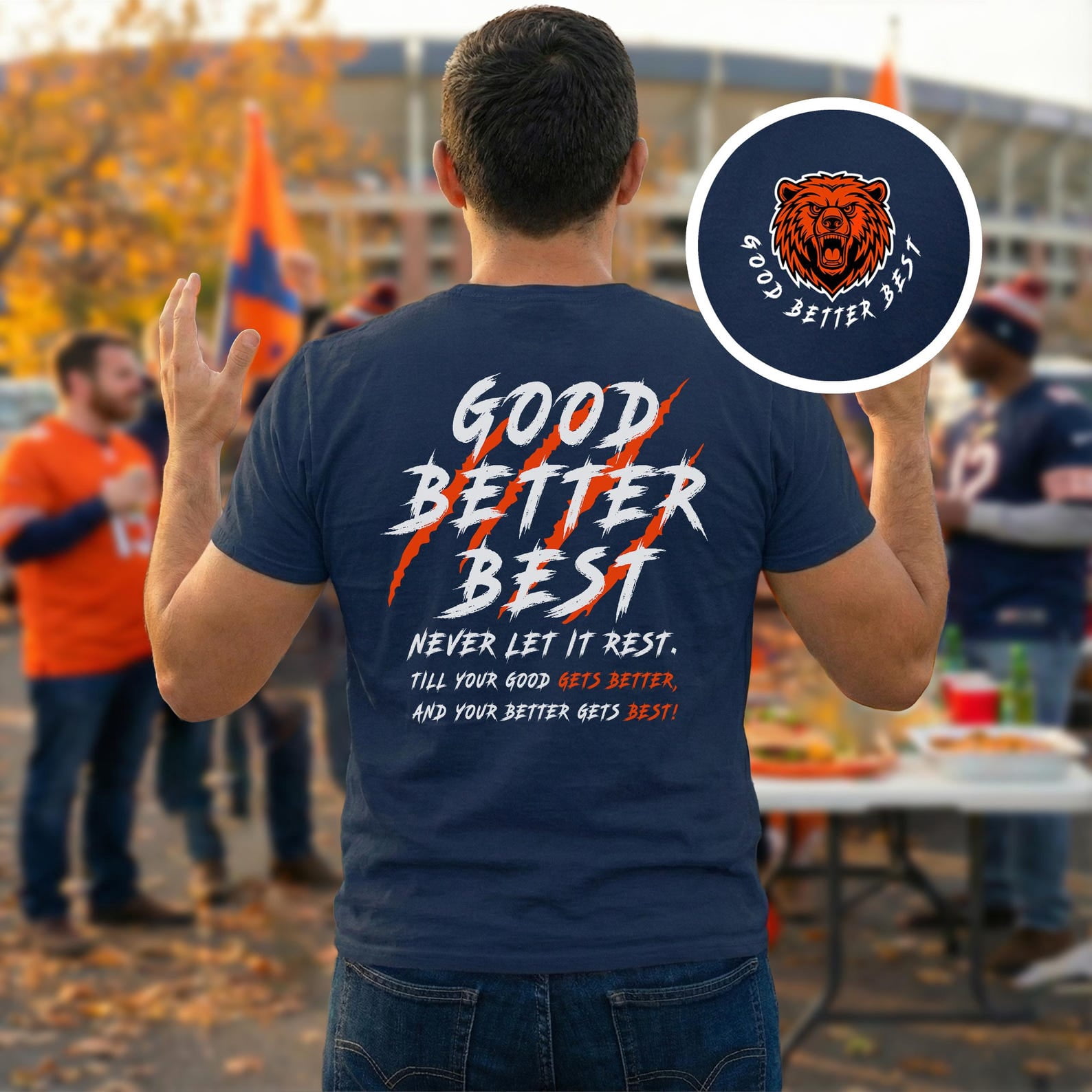 Chicago Football T-Shirt Good Better Best Never Let It Rest ...