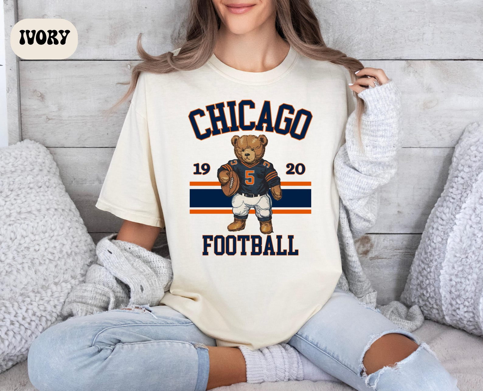 Chicago Football T-Shirt , Retro Chicago Tshirt, Game Day Football T ...