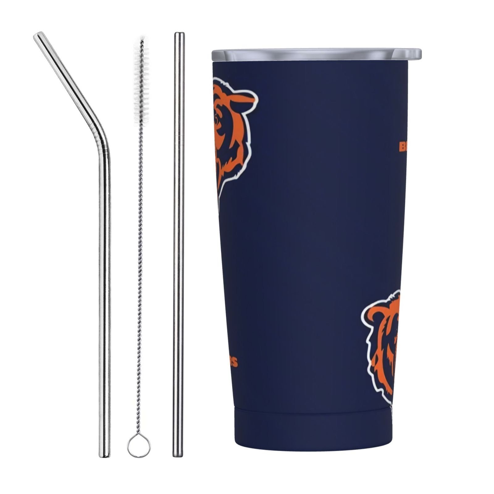 Chicago Football Team 20 oz Stainless Steel Thermos with Lid and Straw ...