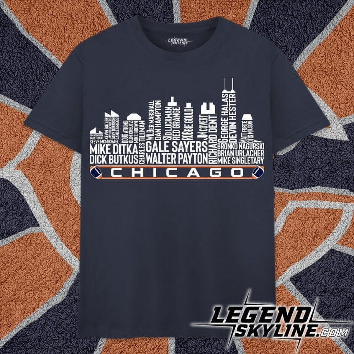 Chicago Football Team All Time Legends, Chicago City Skyline shirt ...