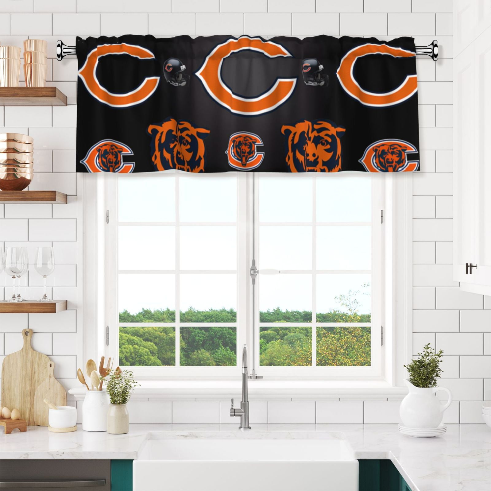 Chicago Football Team Blackout Curtain Valance 54x18in, Decorative ...