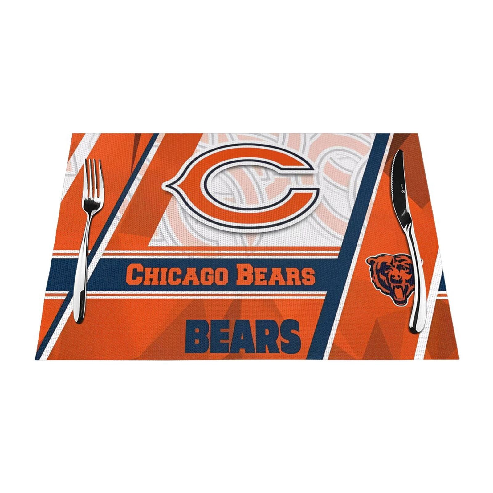 Chicago Football Team Heat Resistant Placemats Set of 4,Washable PVC ...