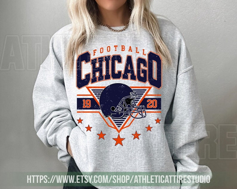 Chicago Football Vintage Sweatshirt T-Shirt,Retro Chicago Bear Football ...