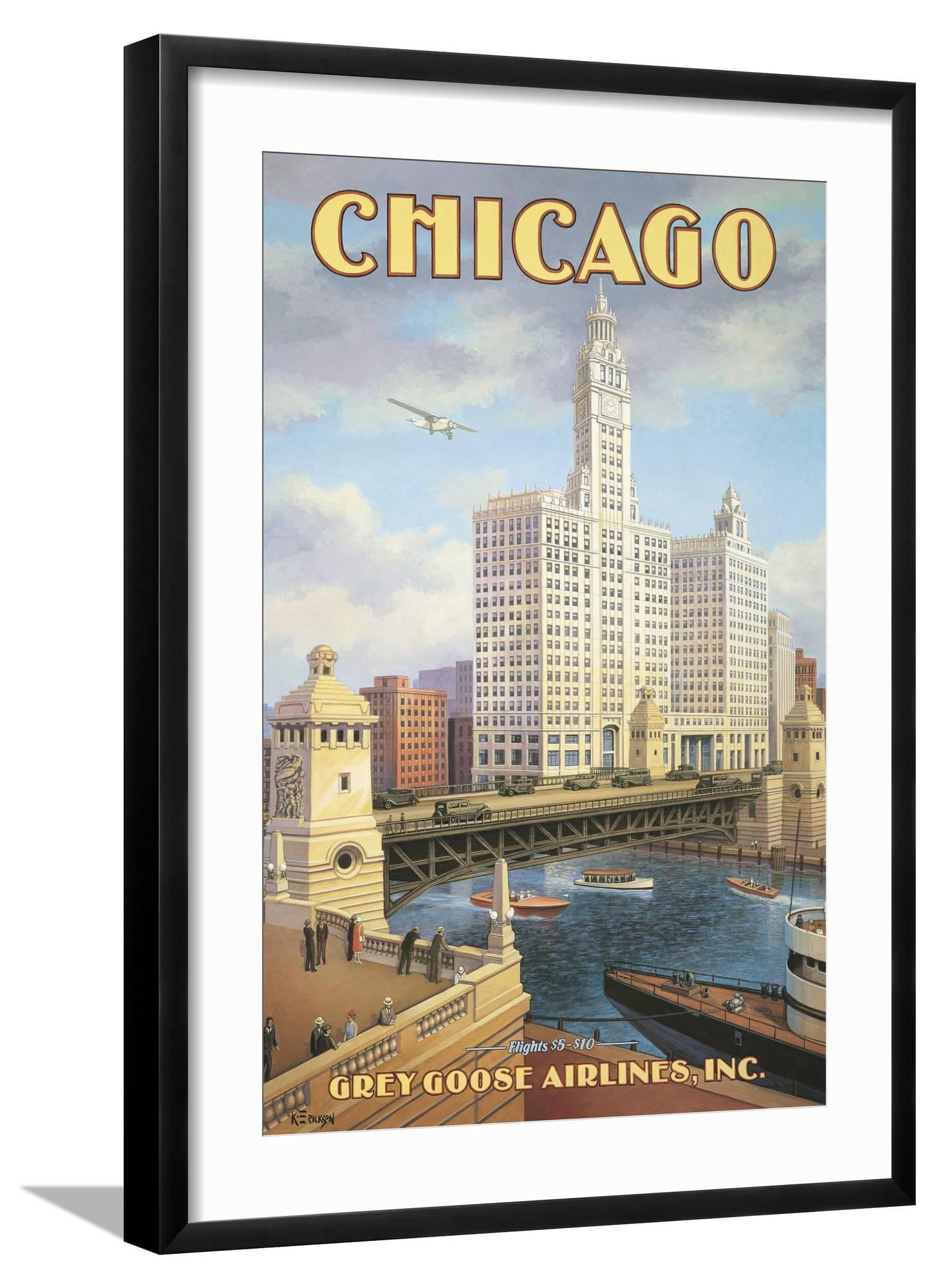 Art.com Chicago Art Print by Kerne Erickson, Black Frame Wall Art, 21 ...