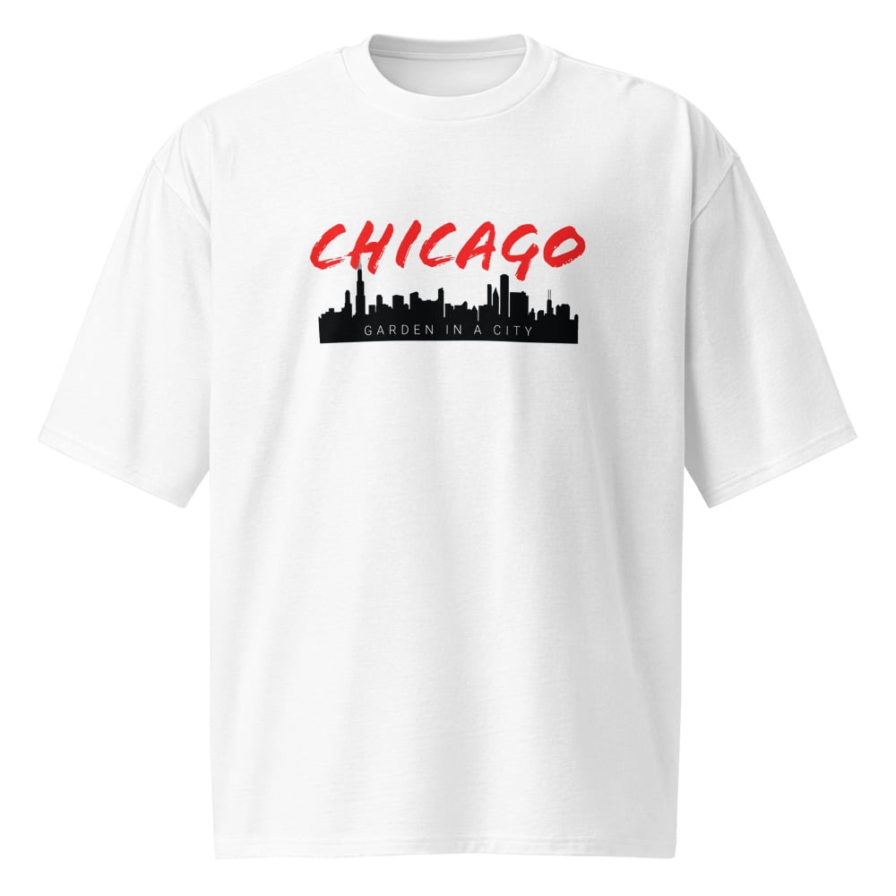 Chicago Garden In A City Oversized heavyweight t-shirt (White, XL ...