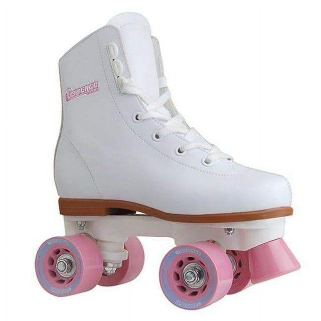 Chicago Girl's Classic Quad White Junior Rink Roller Skate, Size 4 ...