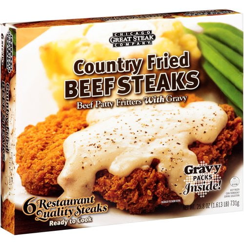 Chicago Great Steak Company Country Fried Beef Steaks with Gravy, 25.8 ...