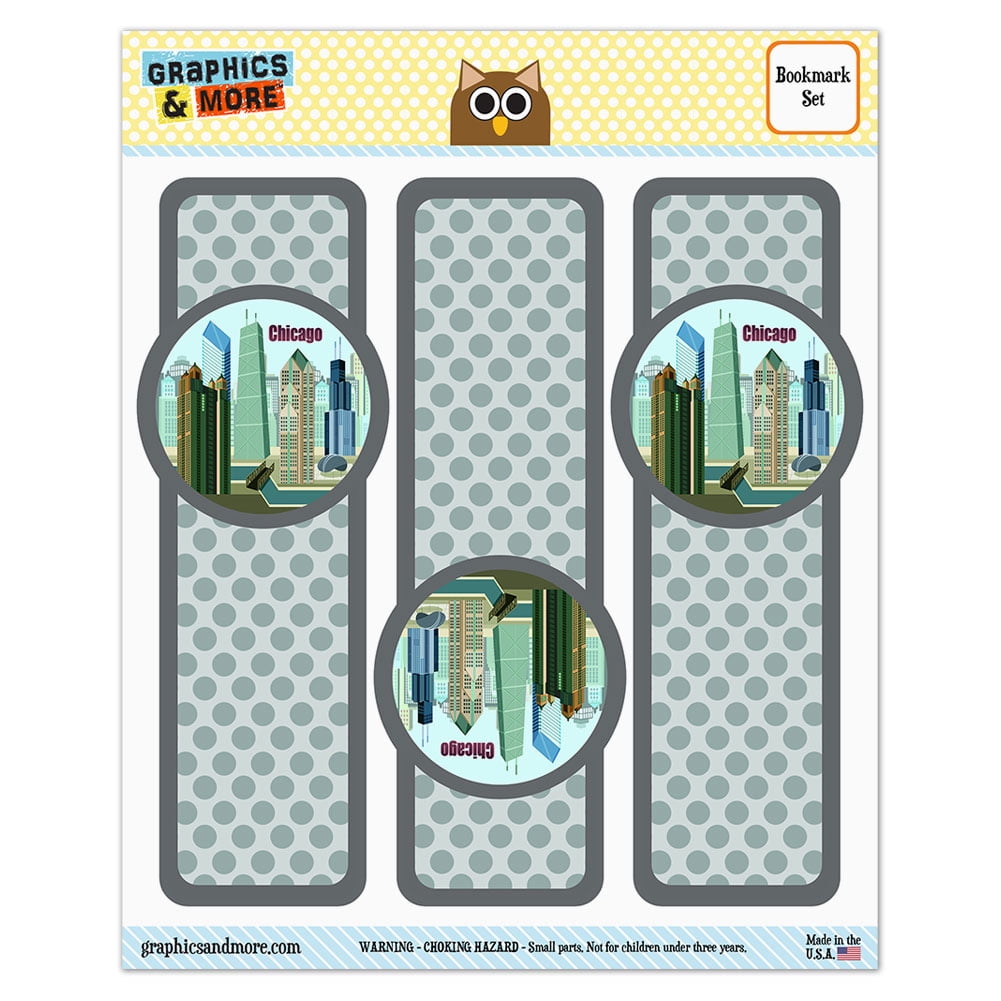 Chicago Hancock Building Willis Tower Glossy Laminated Bookmarks - Set ...