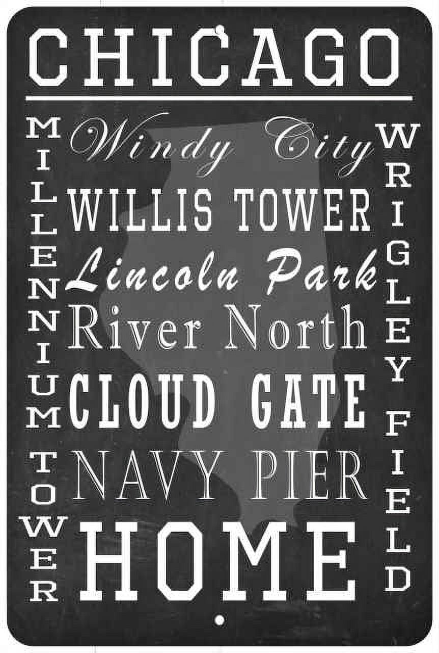Chicago IL Landmarks Novelty Gift 8x12 Metal Sign 108120065015 ...