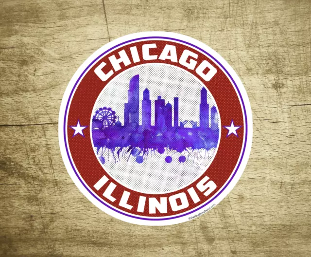 Chicago Illinois Sticker Decal Lake Michigan Skyline Phone Decal Water ...