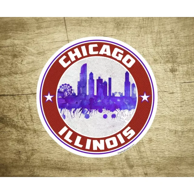 Chicago Illinois Sticker Decal Lake Michigan Skyline Phone Decal Water ...