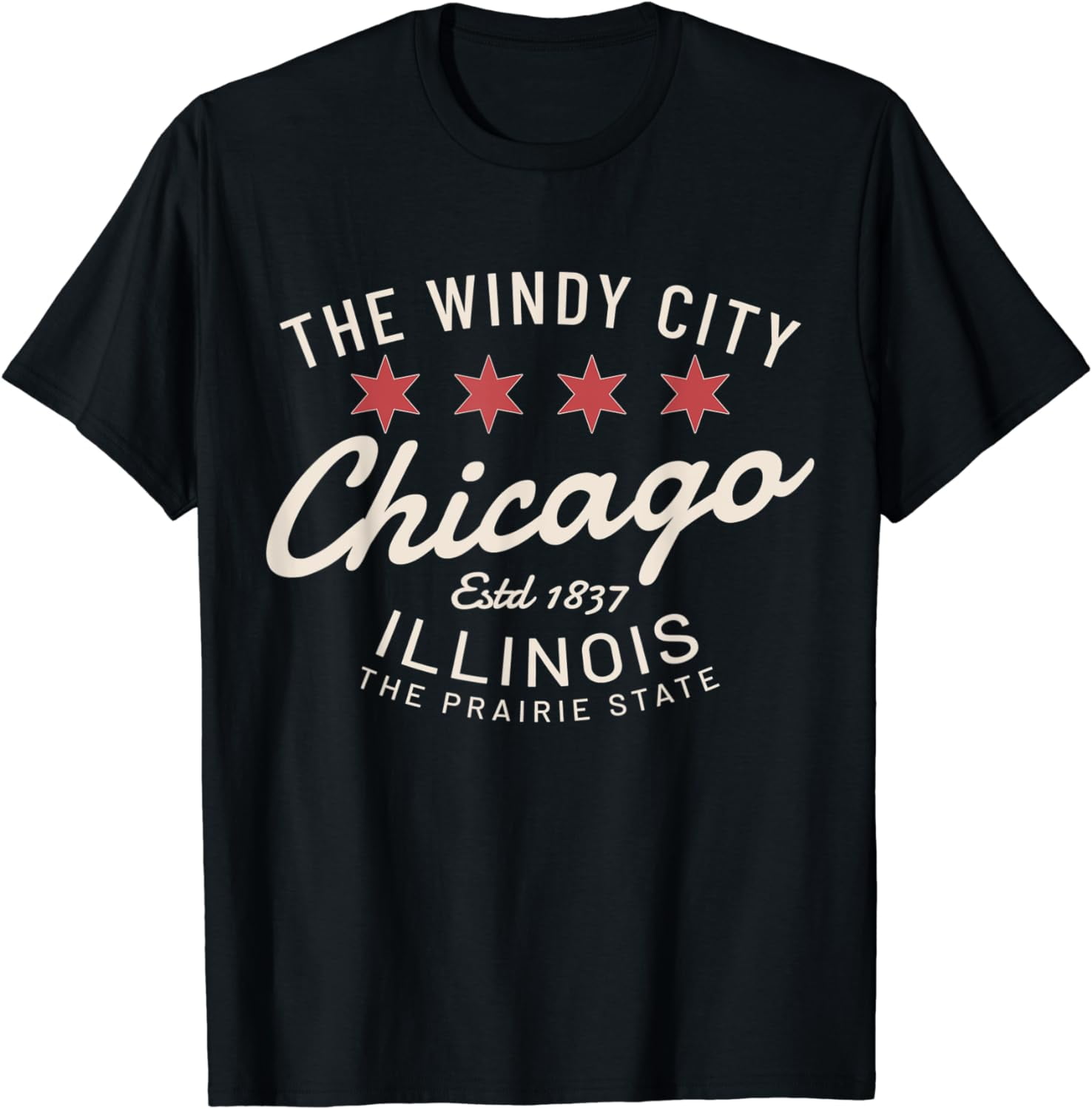 Chicago Illinois Windy City Estd 1837 Prairie State Souvenir T-Shirt ...