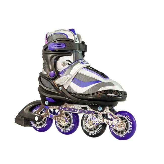Chicago Kids' Adjustable Inline Skates Purple/Black/Gray JR Skates ...