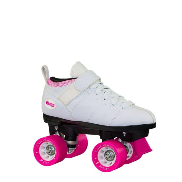 Chicago Ladies Bullet Speed Skates White Classic Quad Roller Skate ...