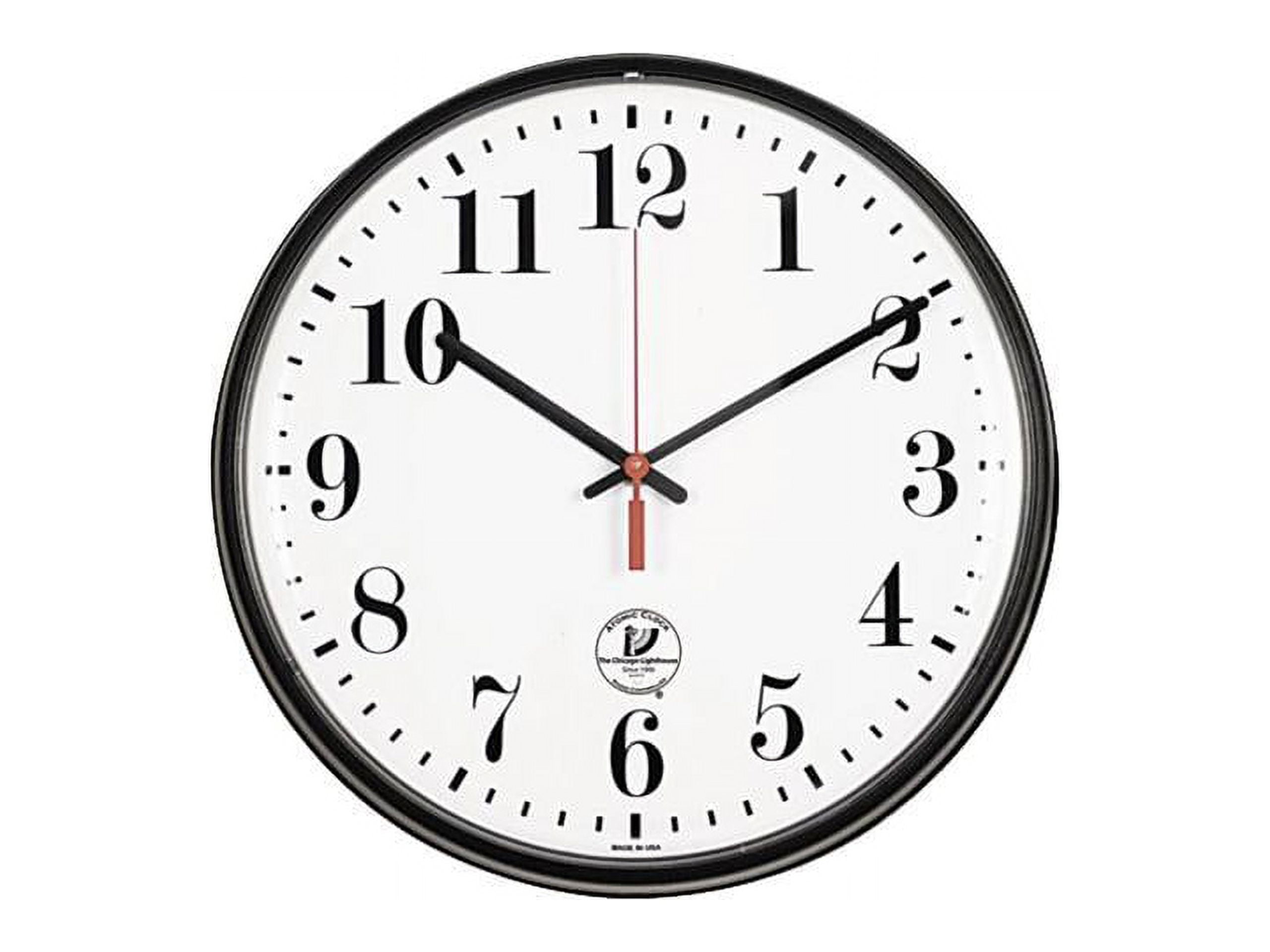 Chicago Lighthouse 67300302 Atomic Slimline Clock, 12-3/4in, Black ...