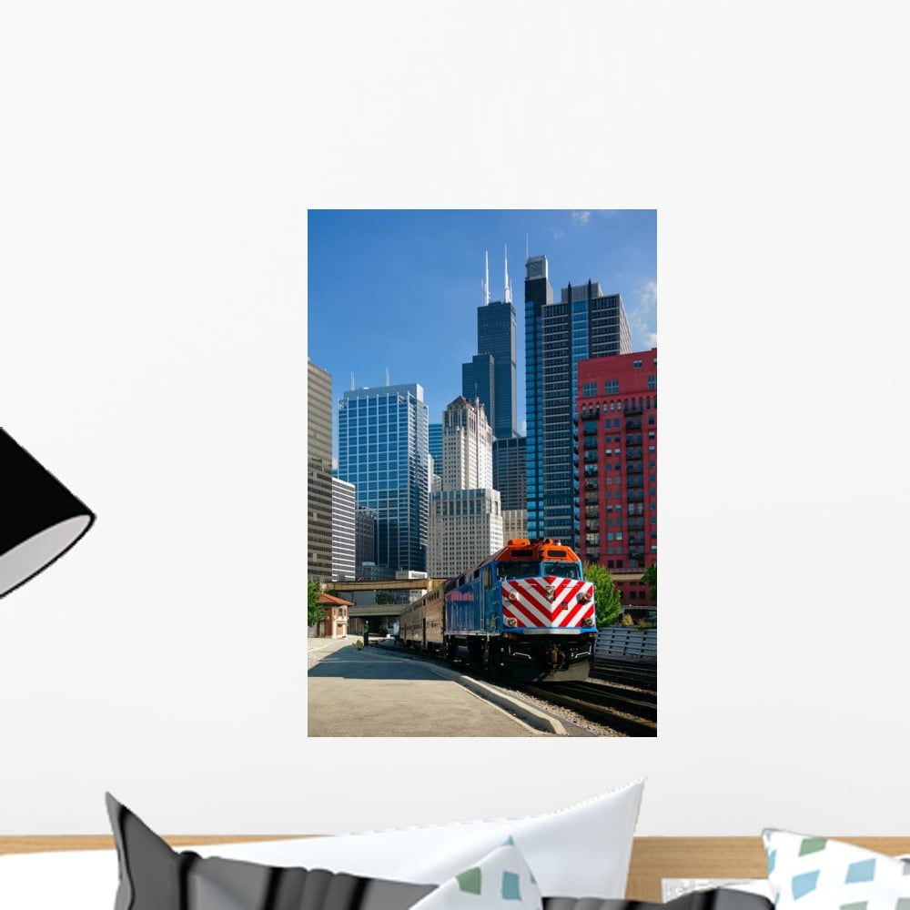 Chicago Metra Train Wall Mural by Wallmonkeys Peel and Stick Graphic ...