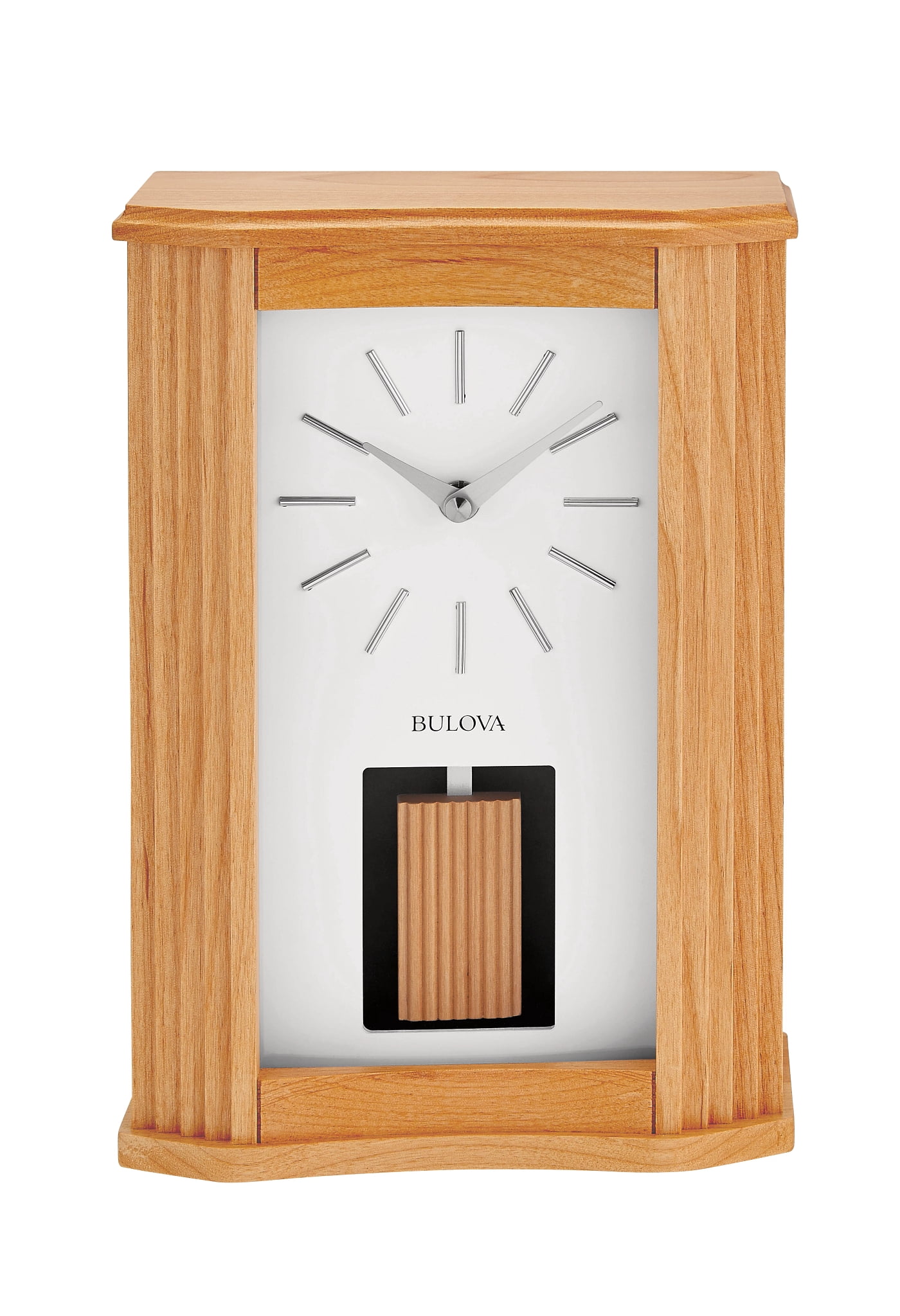 Bulova Chicago Modern Chime Table Clock, Battery Operated & Analog ...