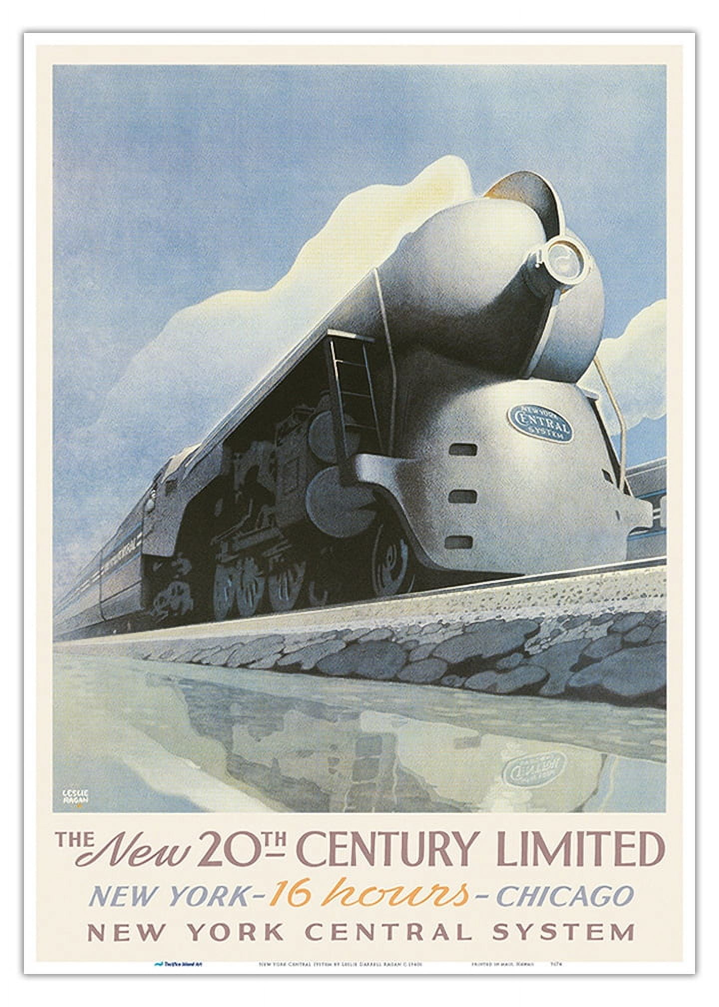 Chicago - New York Central System - The New 20th Century LTD - Vintage Railroad Travel Poster by ...