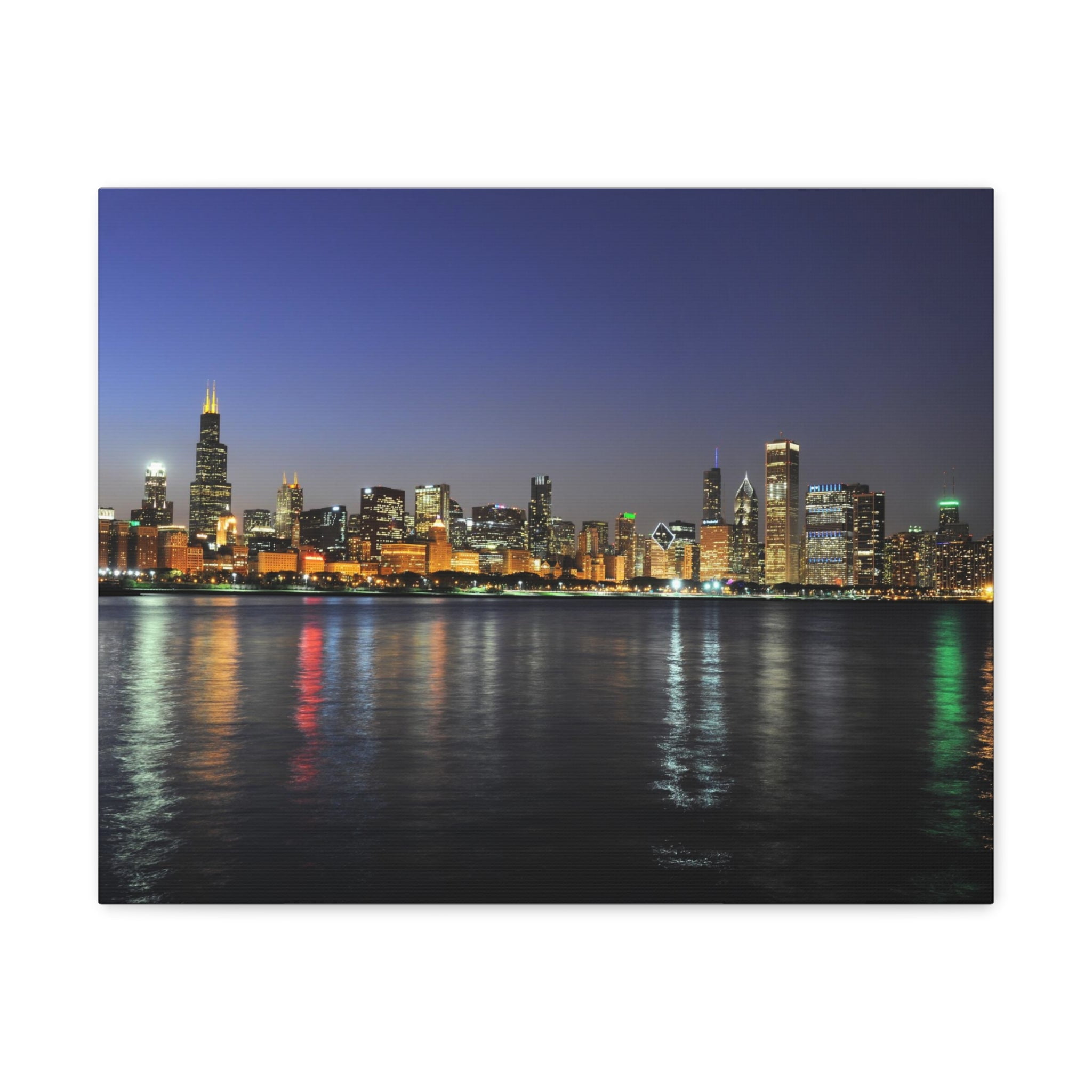 Chicago Night Skyline Canvas Artwork Breathtaking Stunning Cityscape ...