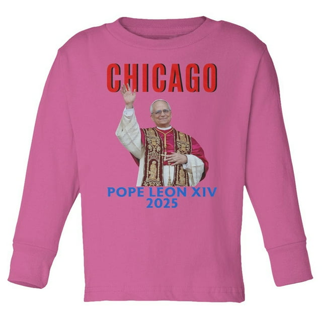 Chicago Pope Leon XIV 2025 First American Pope Toddler Long Sleeve ...