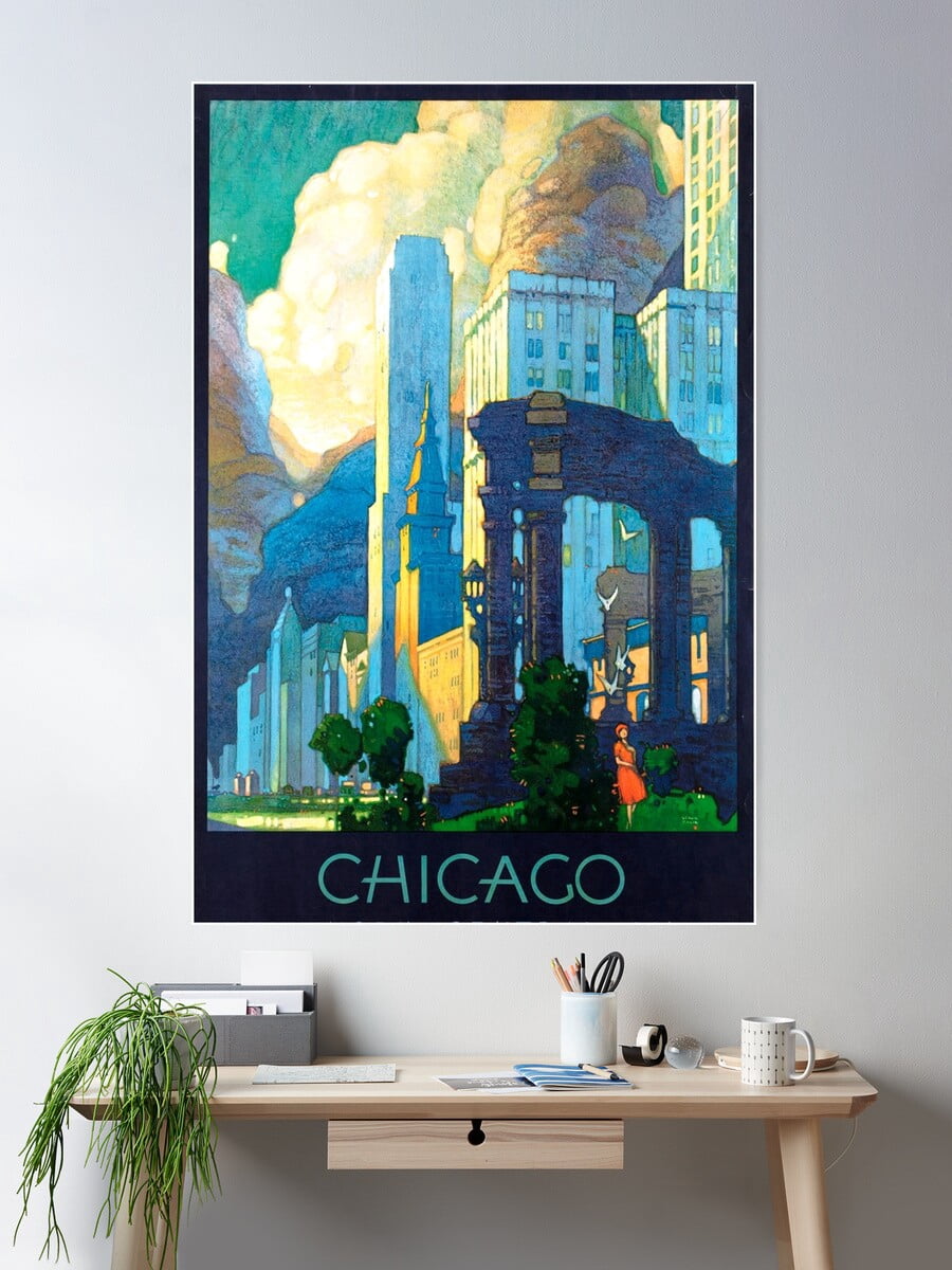 Chicago Poster Wall Art, Modern Wall Decor For Living Room Bedroom ...