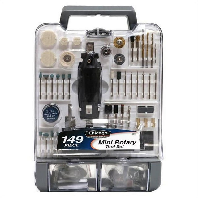 Chicago Power Tool 63516 Mini Rotary Tool Set - 149 Piece - Walmart.com