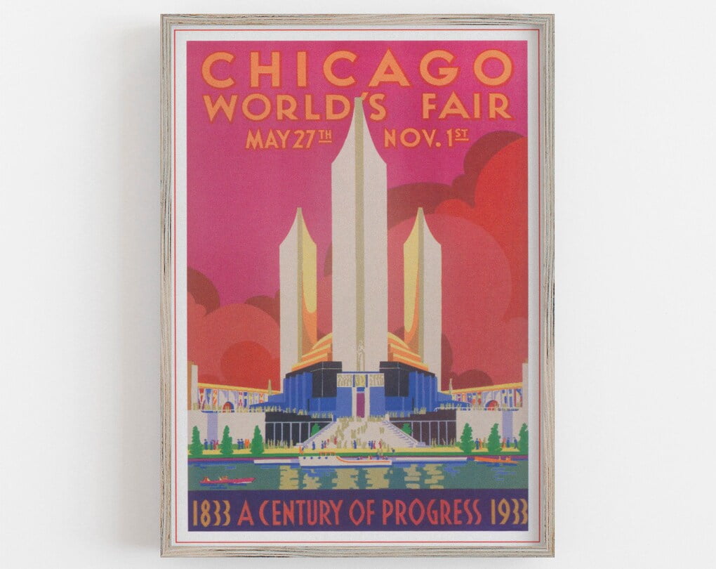 Chicago Print, World'S Fair Print, 1933 World'S Fair, Art Deco Print ...