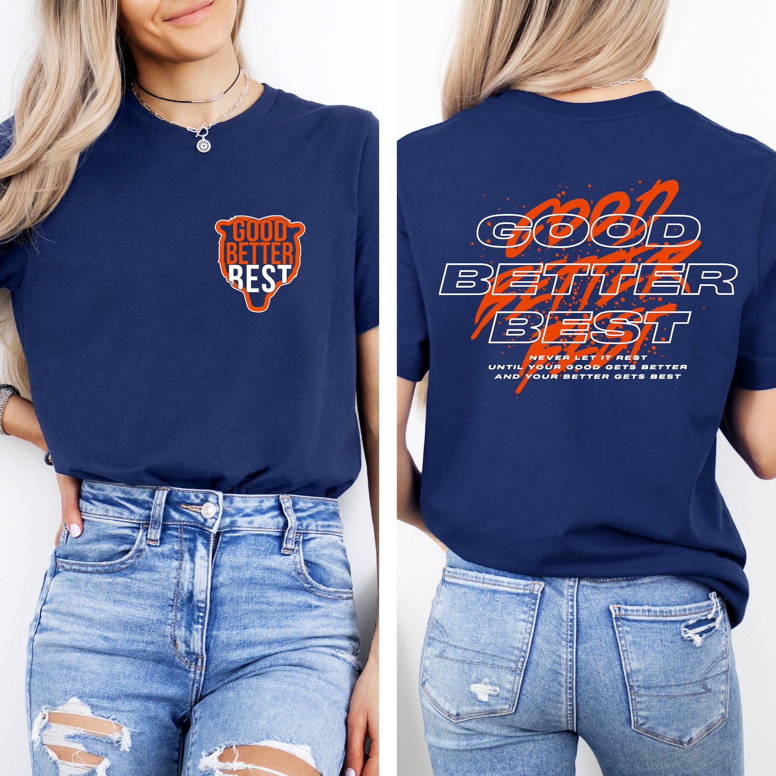 Chicago Pro Football Mantra Tee | Good Better Best Full Quote T-Shirt ...