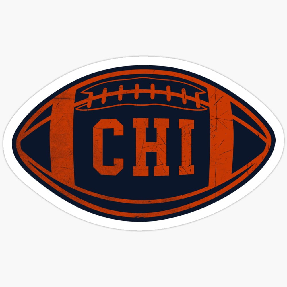 Chicago Retro Throwback Football Sticker Phone Decal Water Bottle ...