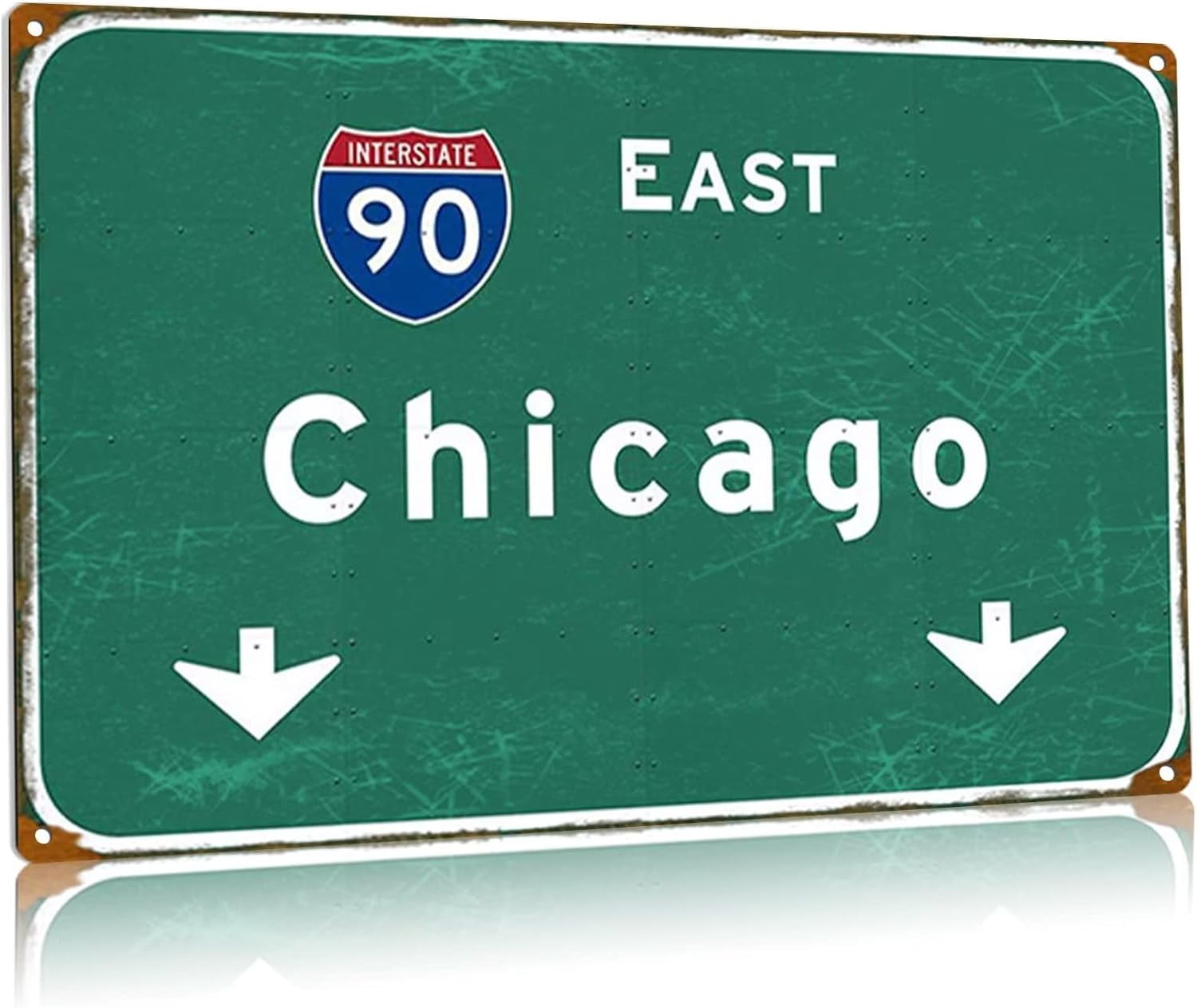 Chicago Road Metal Sign Interstate 90 East Directional Sign City ...
