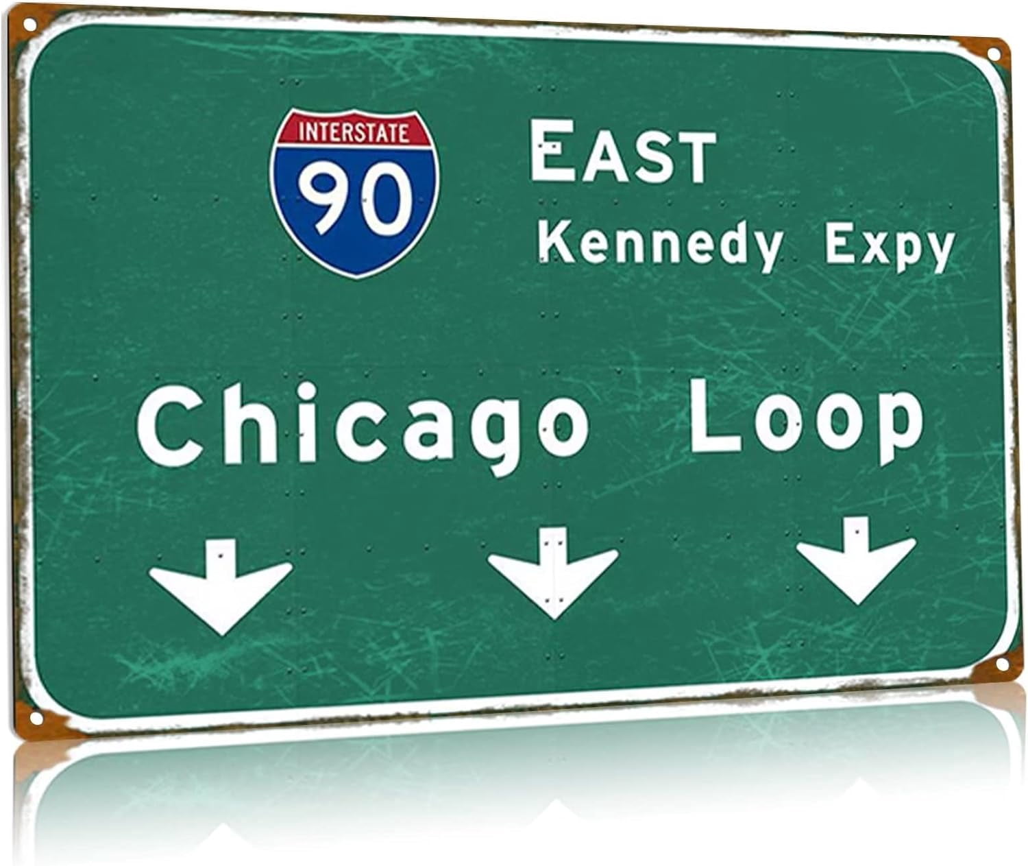 Chicago Road Metal Sign Interstate 90 East Directional Sign City ...