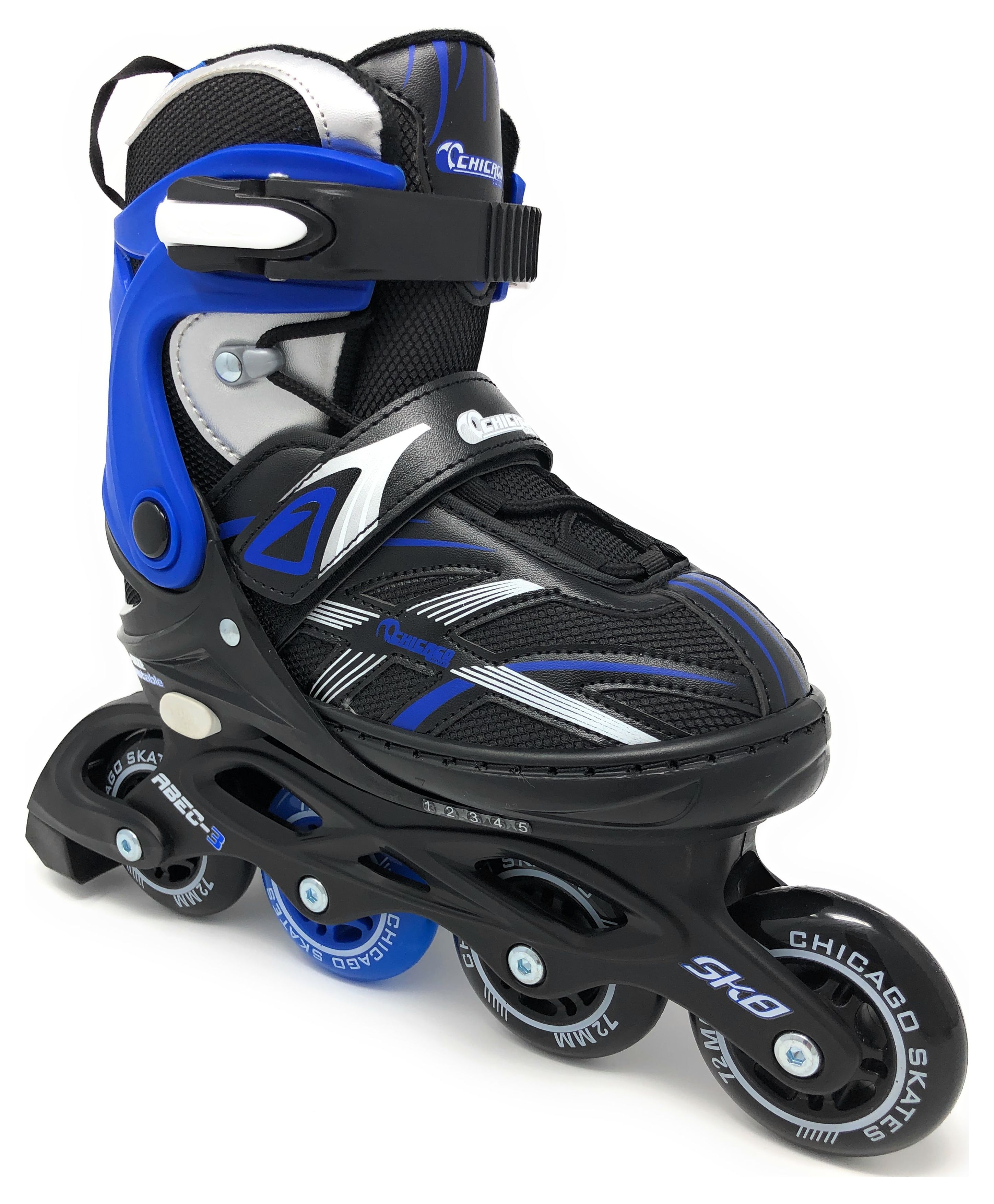 Chicago Skates Girls Five Size Adjustable Inline Skates Black/Pink ...