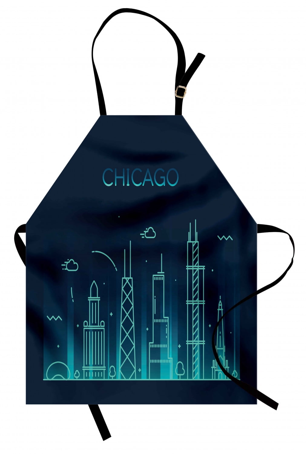 Chicago Skyline Apron Blue American Town Panorama City Contemporary ...
