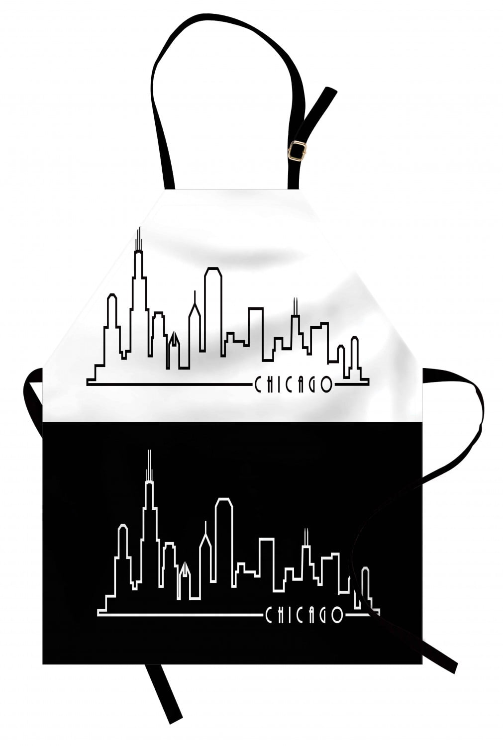 Chicago Skyline Apron Minimalist Style Urban Plan View City Chart ...