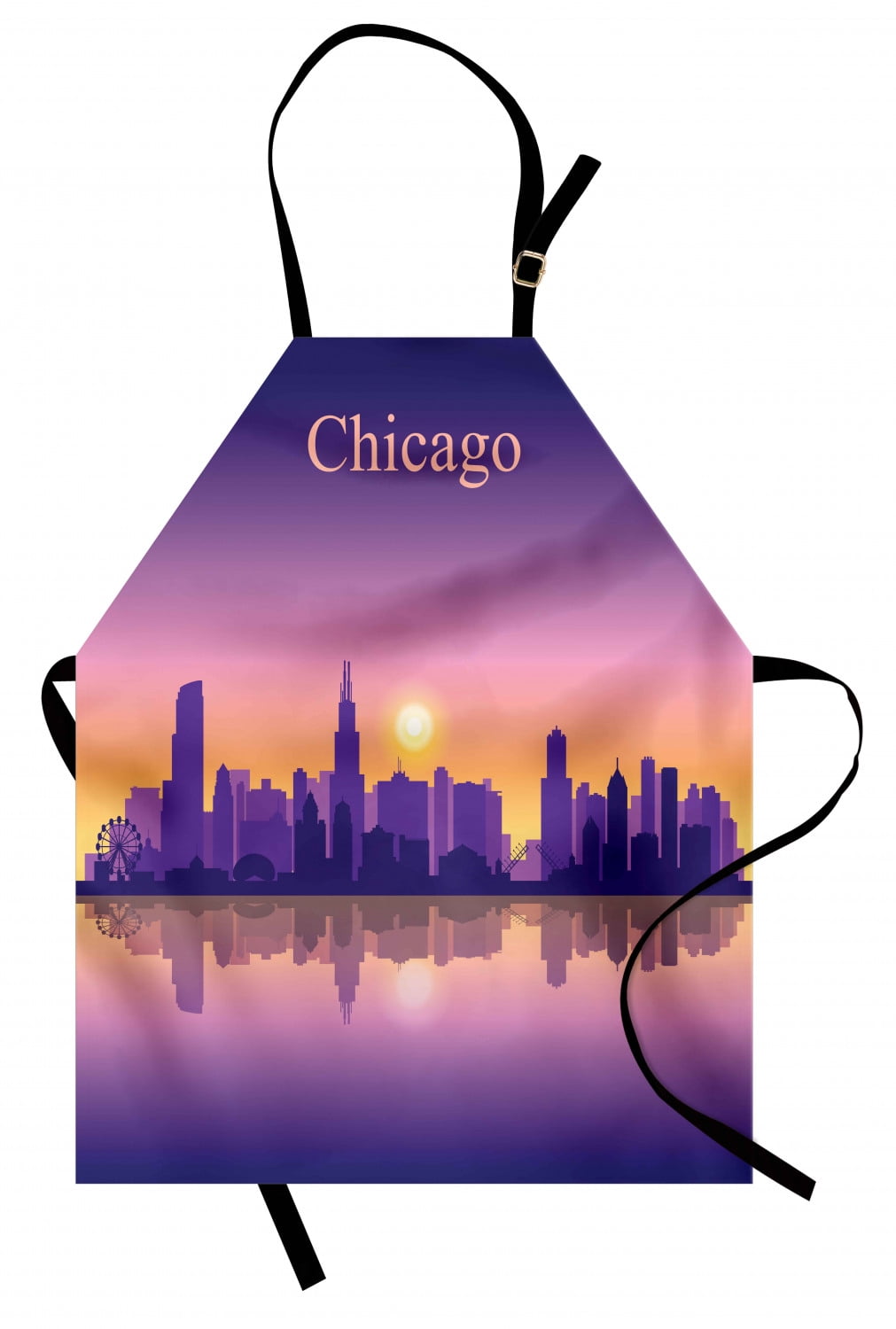 Chicago Skyline Apron Sunset in Illinois American Horizon behind High ...