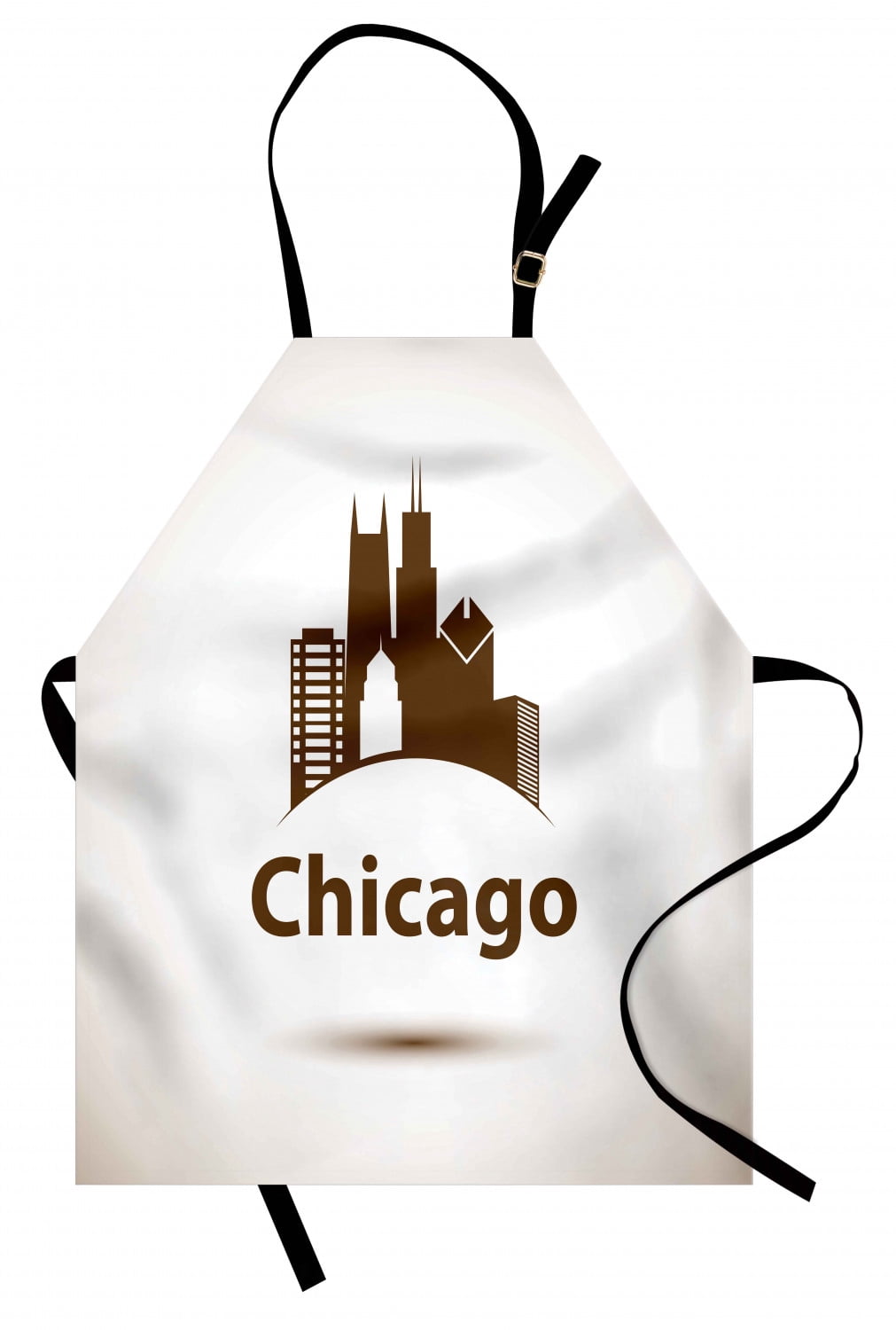 Chicago Skyline Apron USA City Old Fashioned Urban in Earth Toned Retro ...
