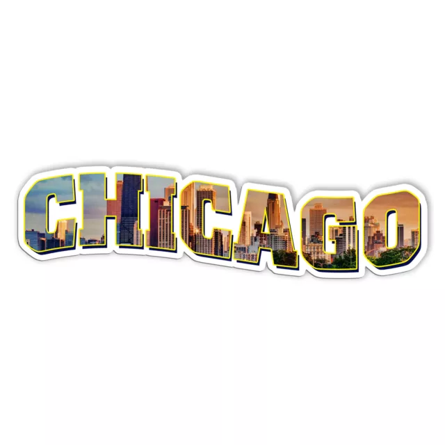 Chicago Skyline Art Sticker Visiting Travel City Stickers Phone Decal ...