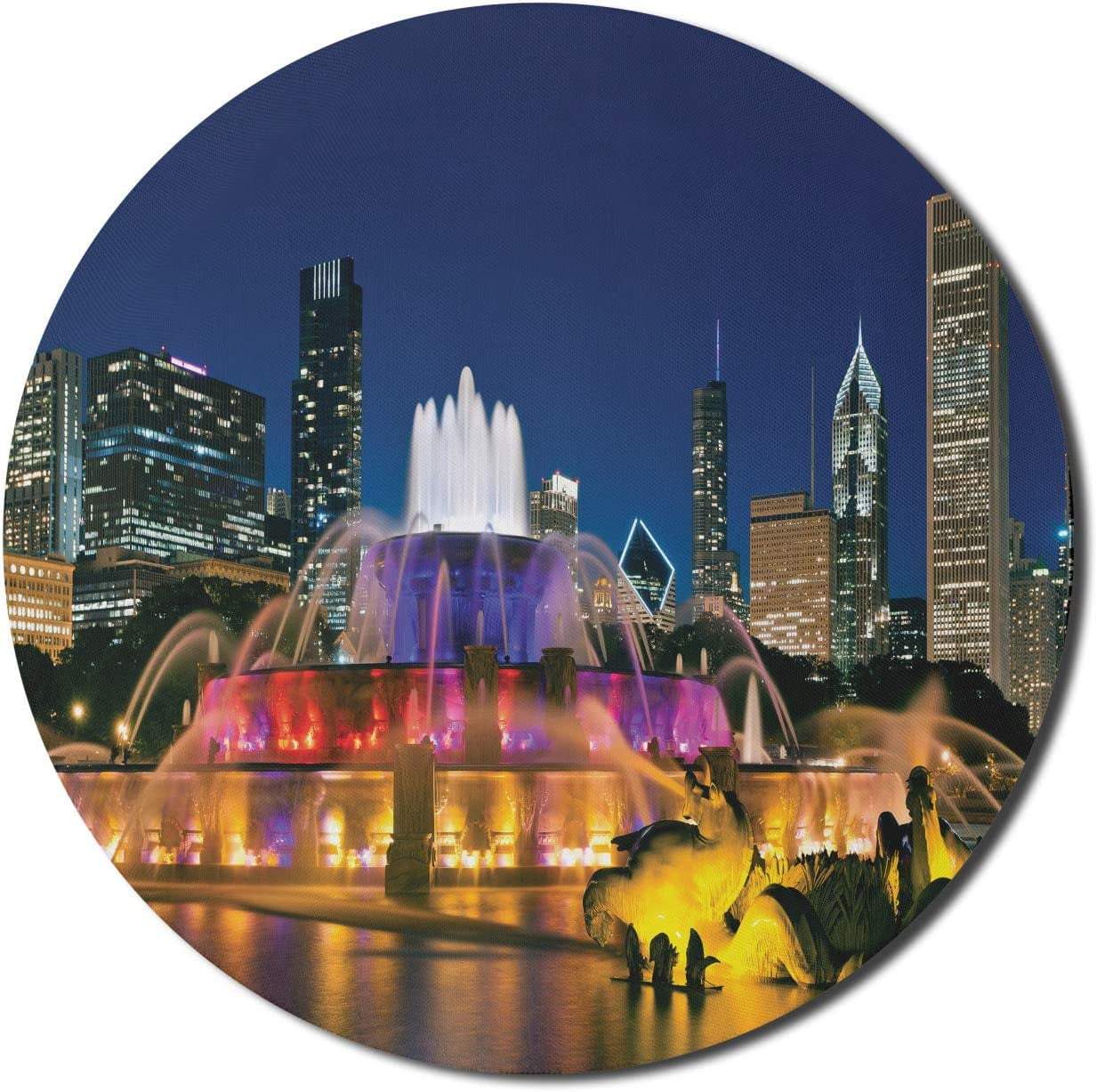 Chicago Skyline Mouse Pad for Computers, Landmark Fountain in The ...