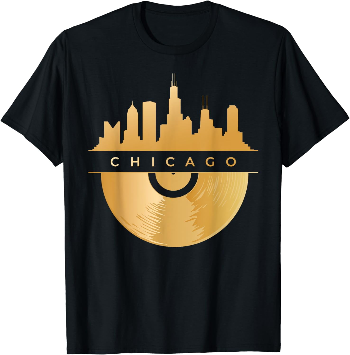Chicago Skyline Vinyl Record Illinois Music Souvenir T-Shirt - Walmart.com