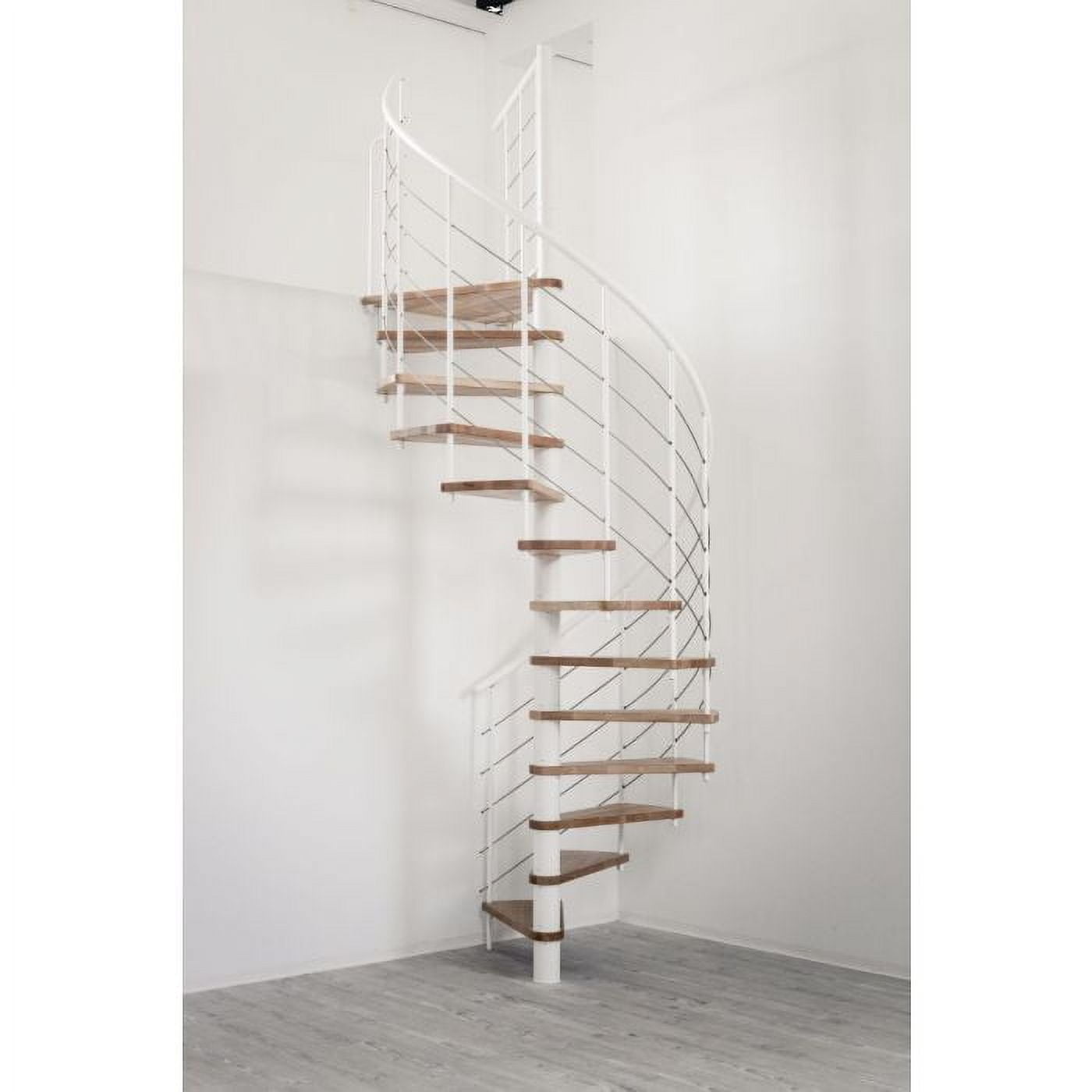 Chicago Spiral Stair - 55" Diameter - White with Beech Treads (Height ...